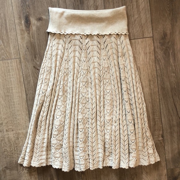 Moth | Skirts | Nwot Moth Anthro 0 Cotton Knit Skirt | Poshmark